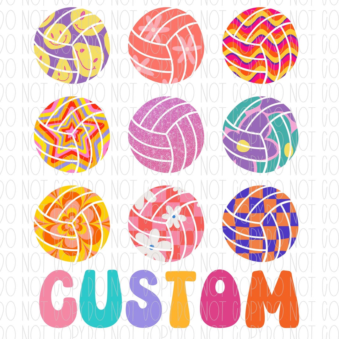 Custom Volleyball, Funky Retro Volleyball, Volleyball, Girly, Custom ...