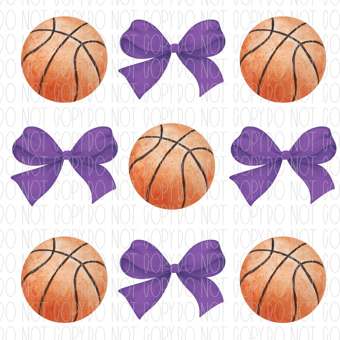 Basketball With Bow, Basketball Team, Watercolor Basketball, Spirit ...