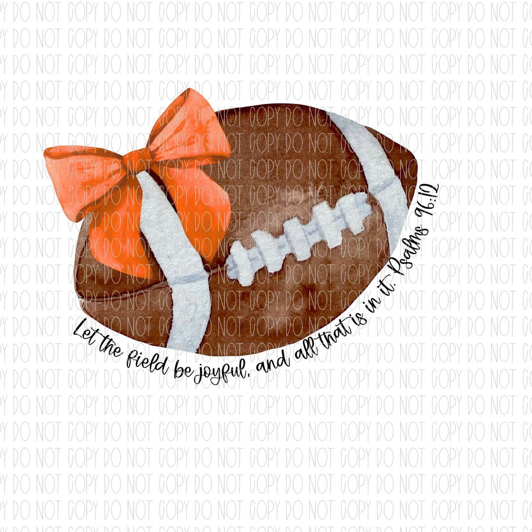 Let the Field Be Joyful Football Bow, Girly Football, Orange Coquette ...