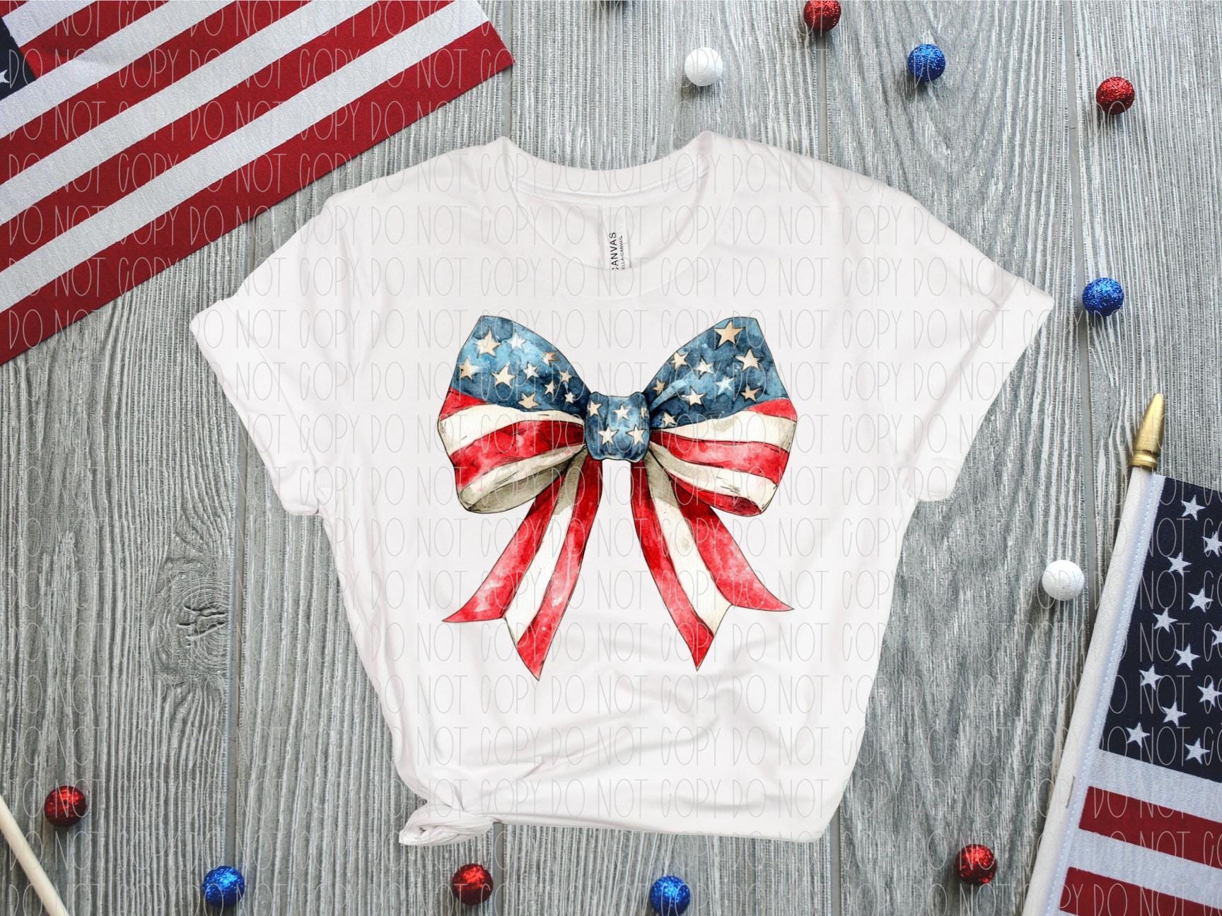 Patriotic Coquette Bow, USA Flag Bow, Girly 4th of July, America ...