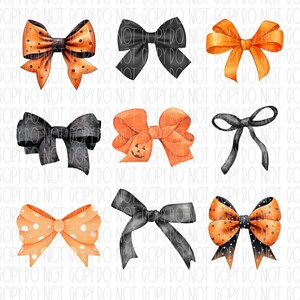 Halloween Bow, Watercolor Coquette Bow, Preppy, Collage, Png, Girly ...
