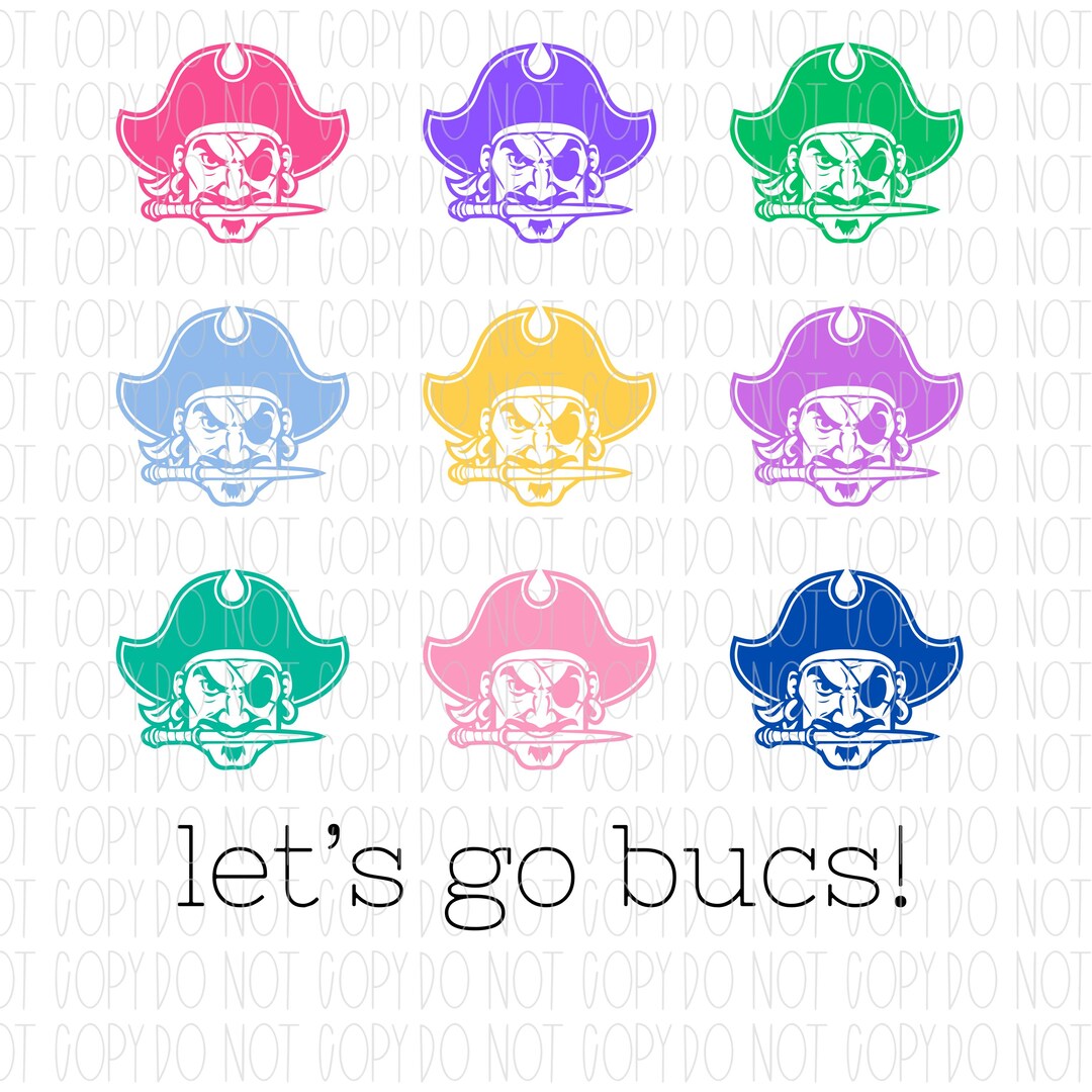 BUCS, Mascot, Spirit Wear, Let's Go Bucs, Colorful Collage, Preppy ...