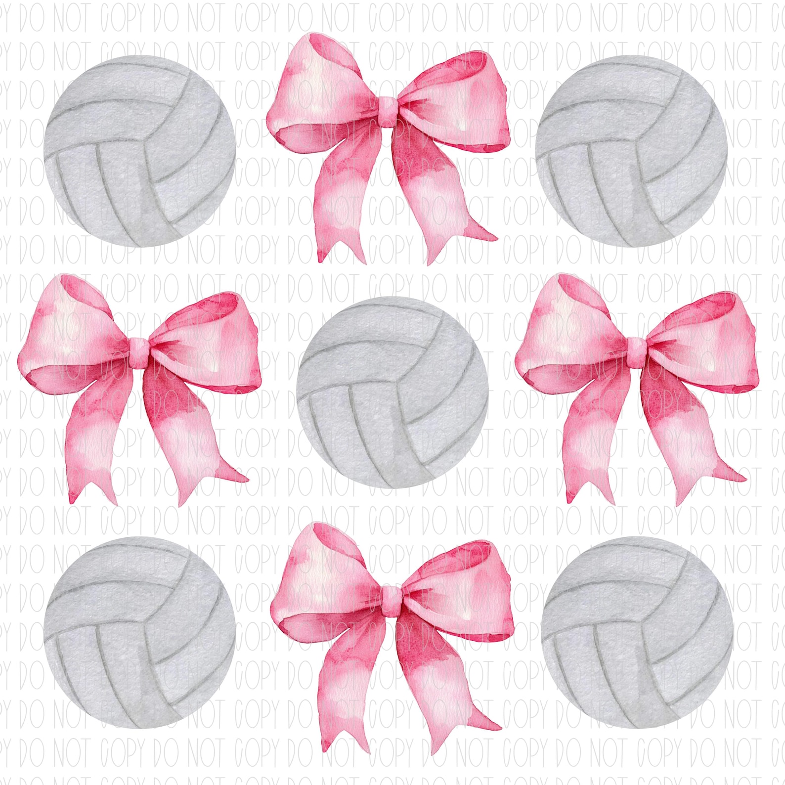 Volleyball Coquette Collage, Pink, Watercolor Bow Volleyball, Preppy ...