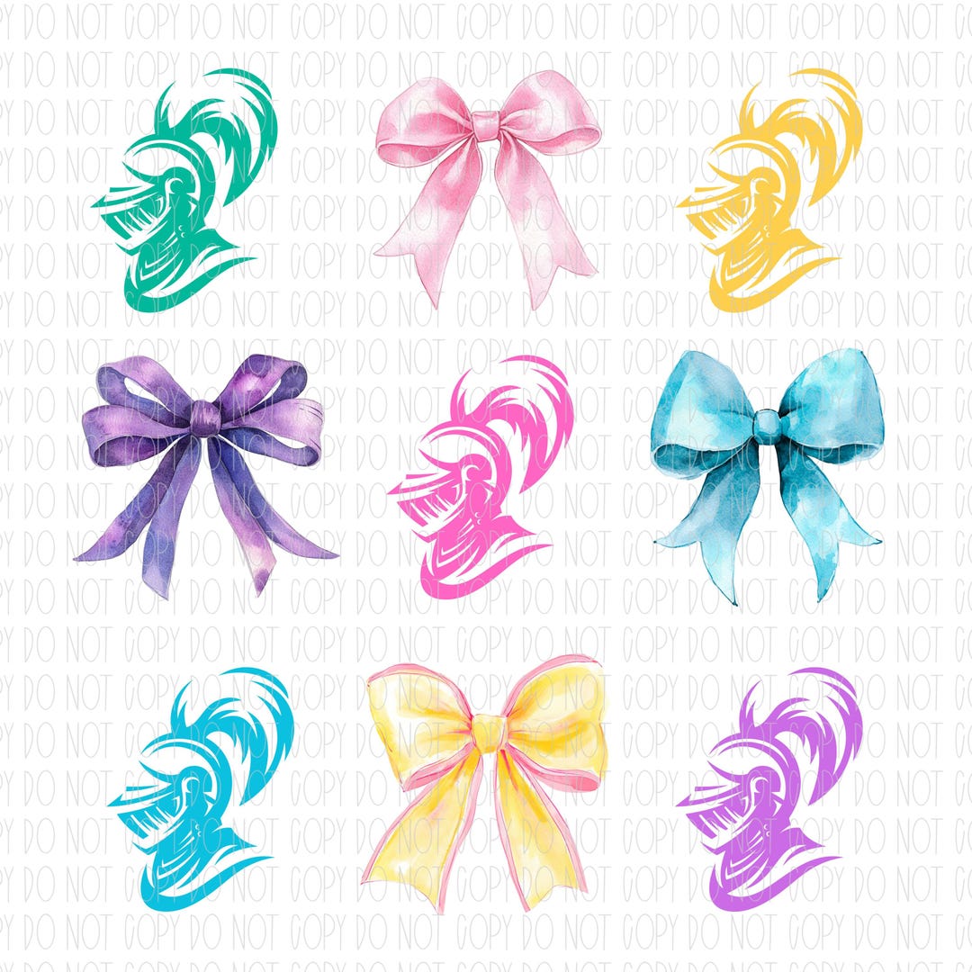 Knights Coquette, Mascot, Preppy, Knight, Colorful Collage, Watercolor ...