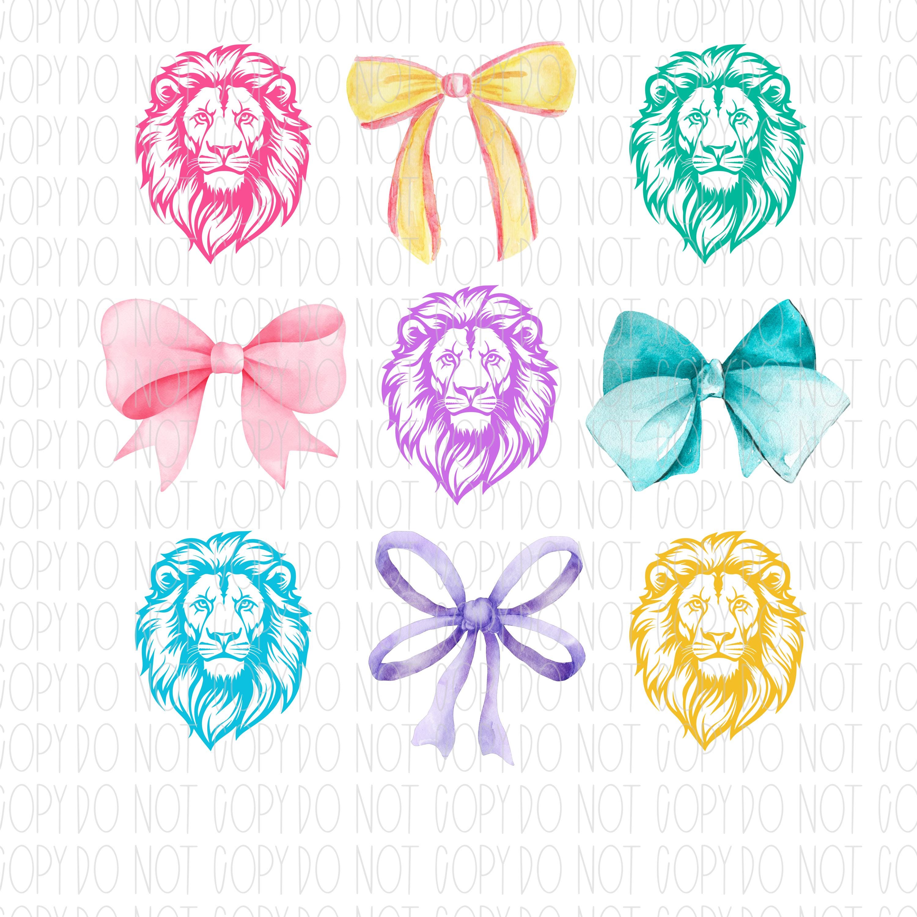 Lions Coquette, Mascot, Preppy, Lion, Collage, Colorful, Back to School ...