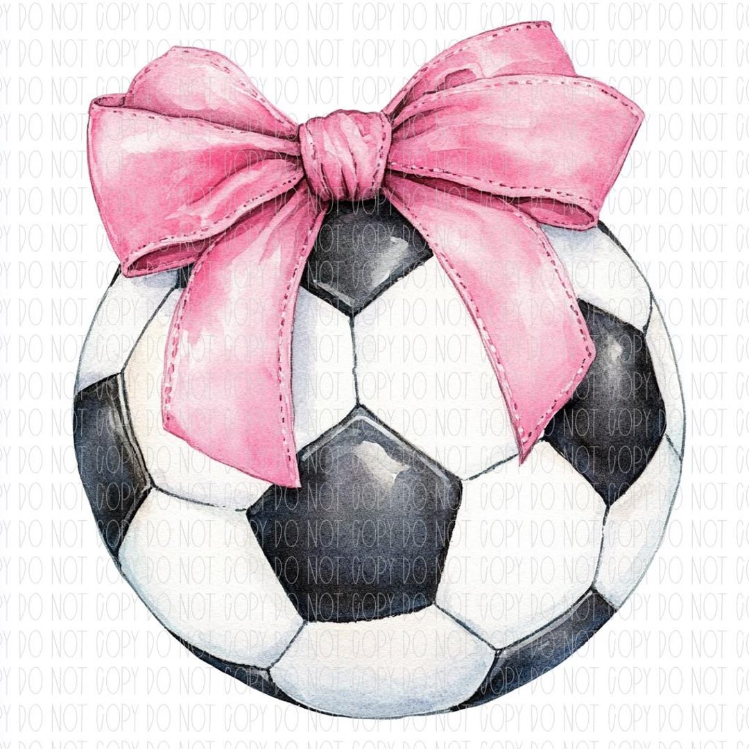 Soccer Coquette Bow, Soccer, Pink Bow Soccer Ball, Trendy Soccer Design ...