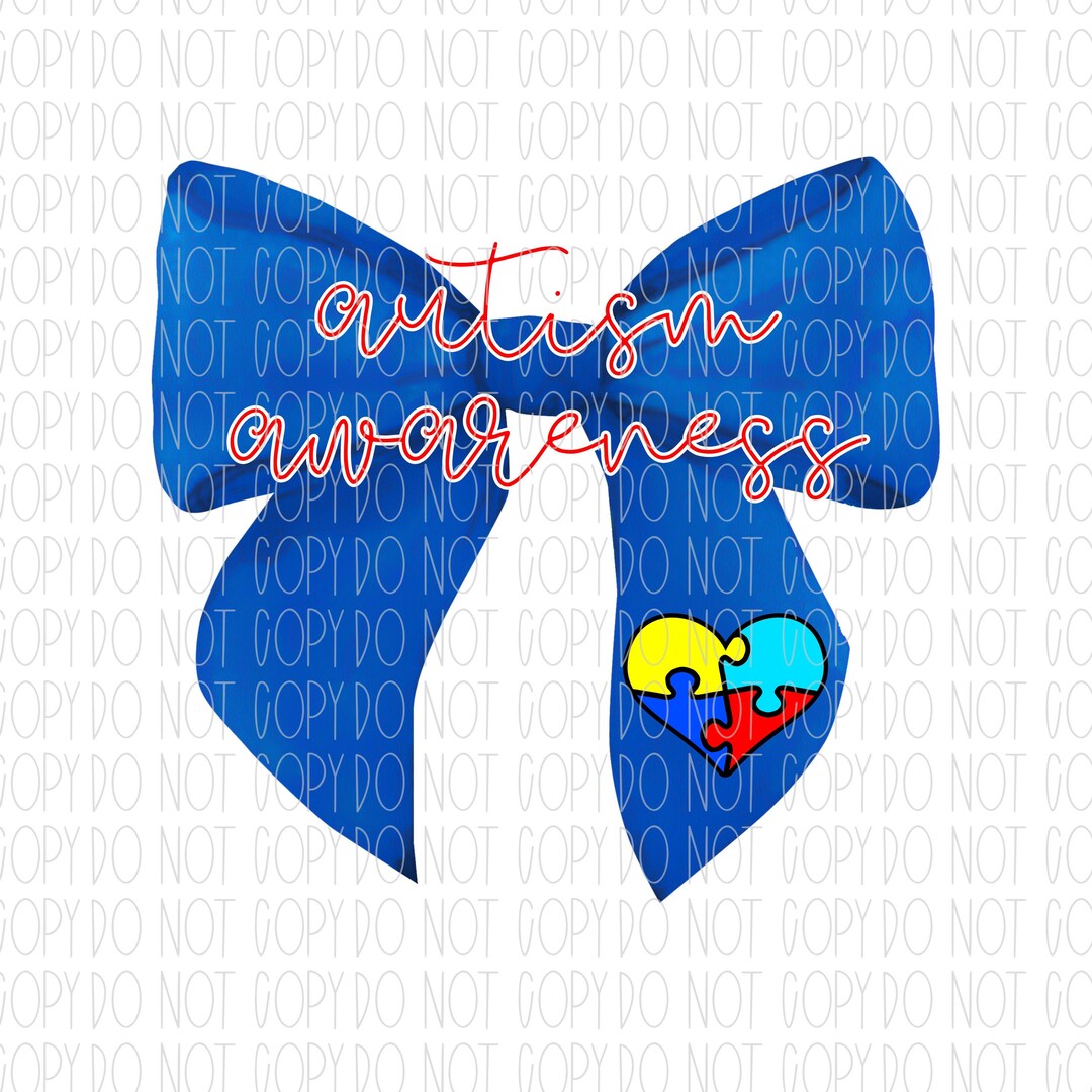 Autism Awareness, Coquette Bow, Watercolor Bow, Autism Puzzle, Autism ...