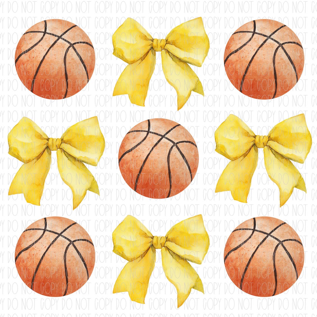 Basketball With Bow, Basketball Team, Watercolor Basketball, Spirit ...