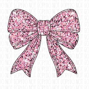 Pink Bow, Pink Glitter Confetti Bow, Preppy Girly Bow, Girly Birthday ...