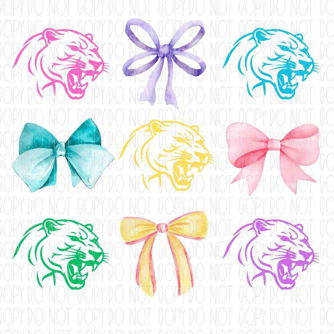 Panther Coquette, Mascot, Preppy, Panthers, Collage, Colorful, Back to ...