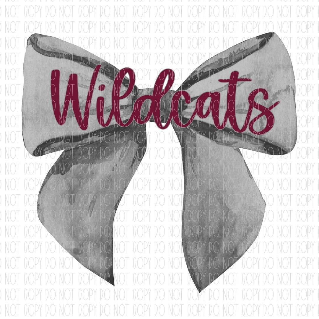 Wildcat Mascot, Wildcat Coquette Bow, Watercolor Bow, Wildcats, Maroon ...