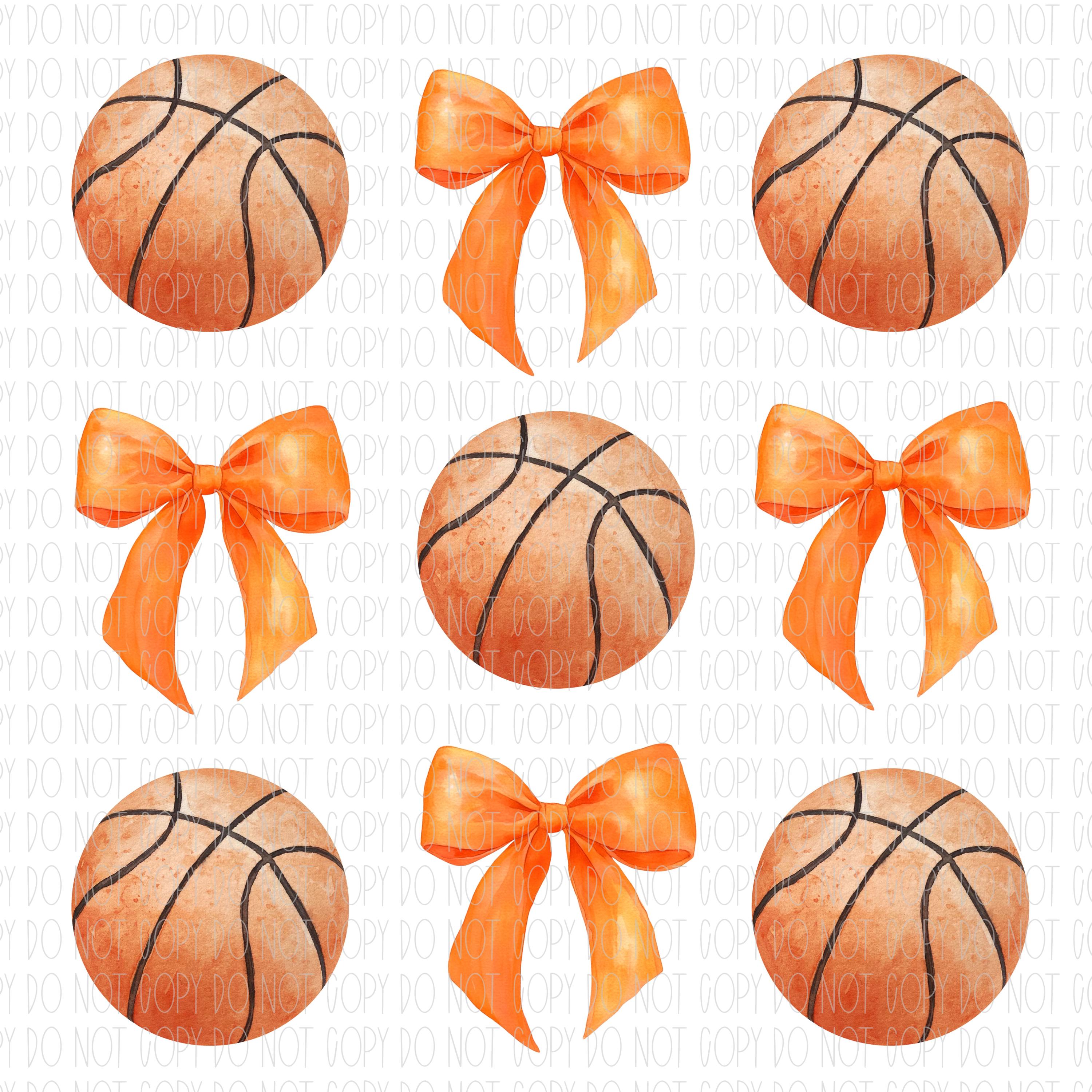 Basketball With Bow, Basketball Team, Watercolor Basketball, Spirit ...