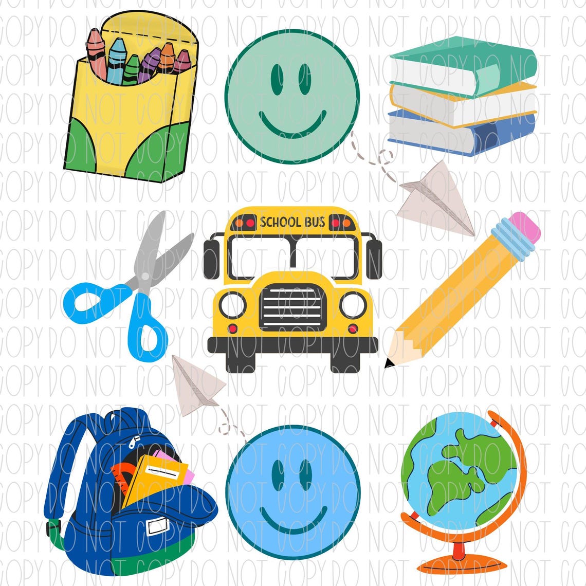 Back to School, Books, Bus, Pencil, Boy School, Smiley, Retro, School ...