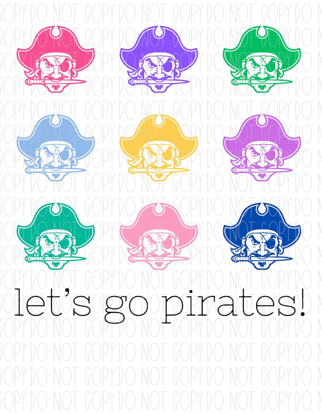 Pirates, Mascot, Spirit Wear, Let's Go Pirates, Colorful Collage ...