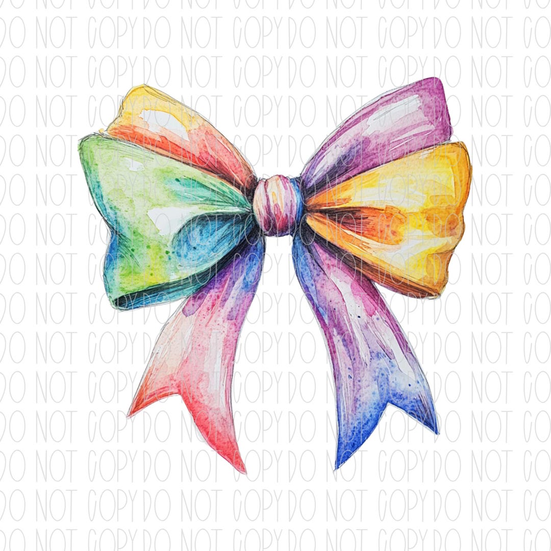 Colorful Bow, Coquette Bow, Preppy Bow, Watercolor Bow, Png ...
