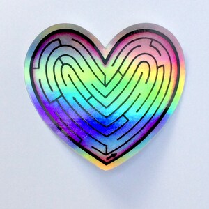 Holographic Heart Sticker - Heart Maze - Fully Functional Maze ...