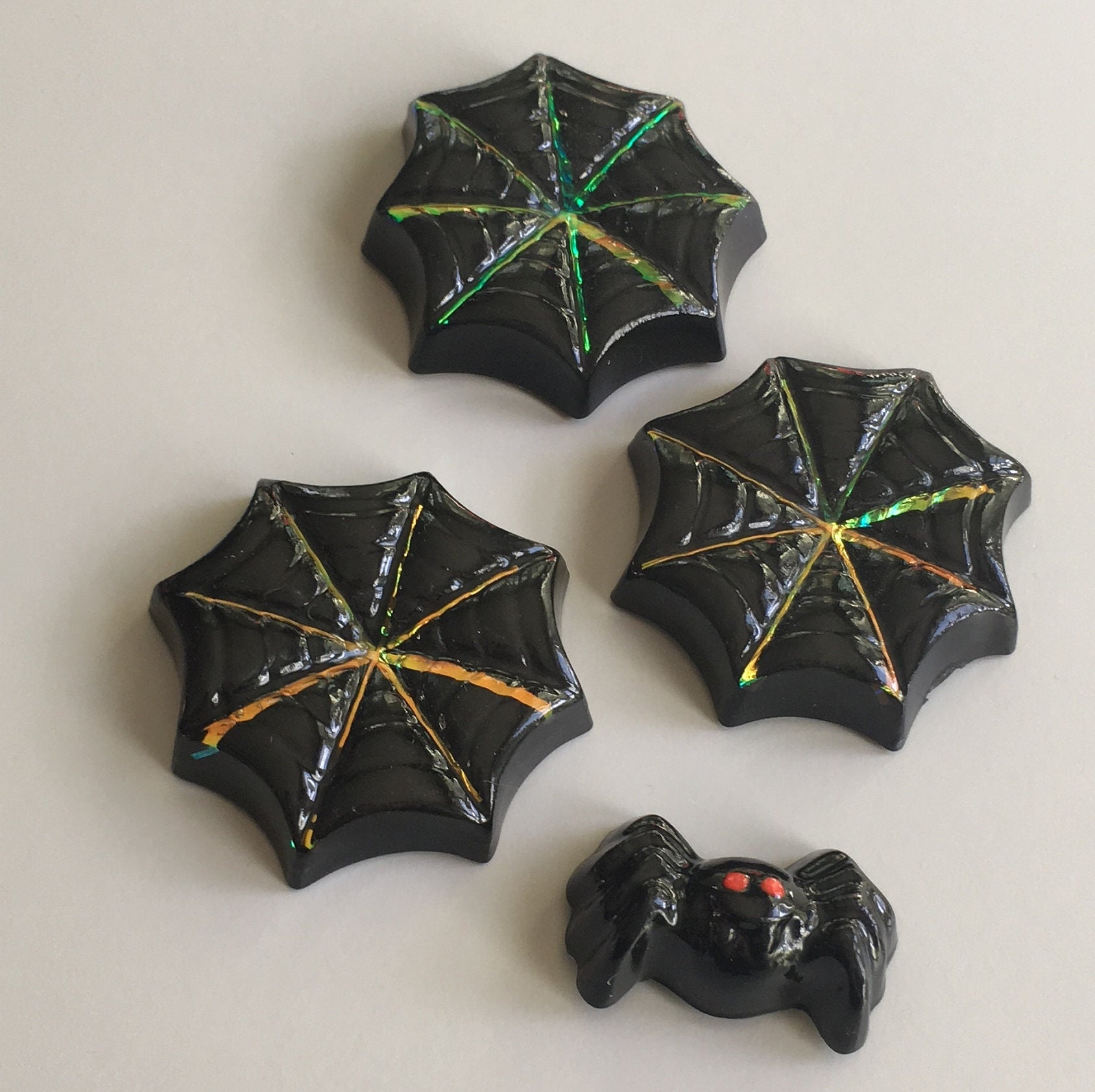 Spider Web and Spider Magnet Set - Hand Cast Resin - Multi-layered ...