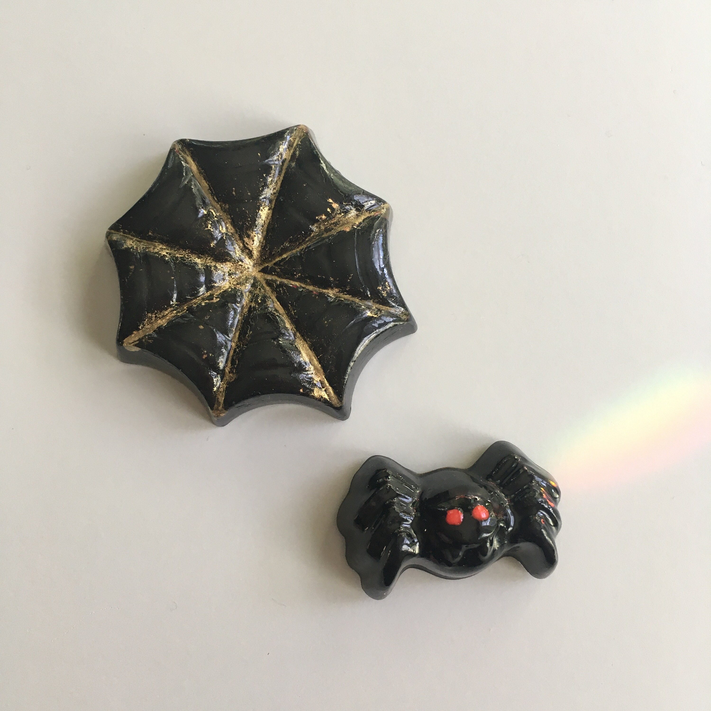 Spider Web and Spider Magnet Set - Hand Cast Resin - Multi-layered ...