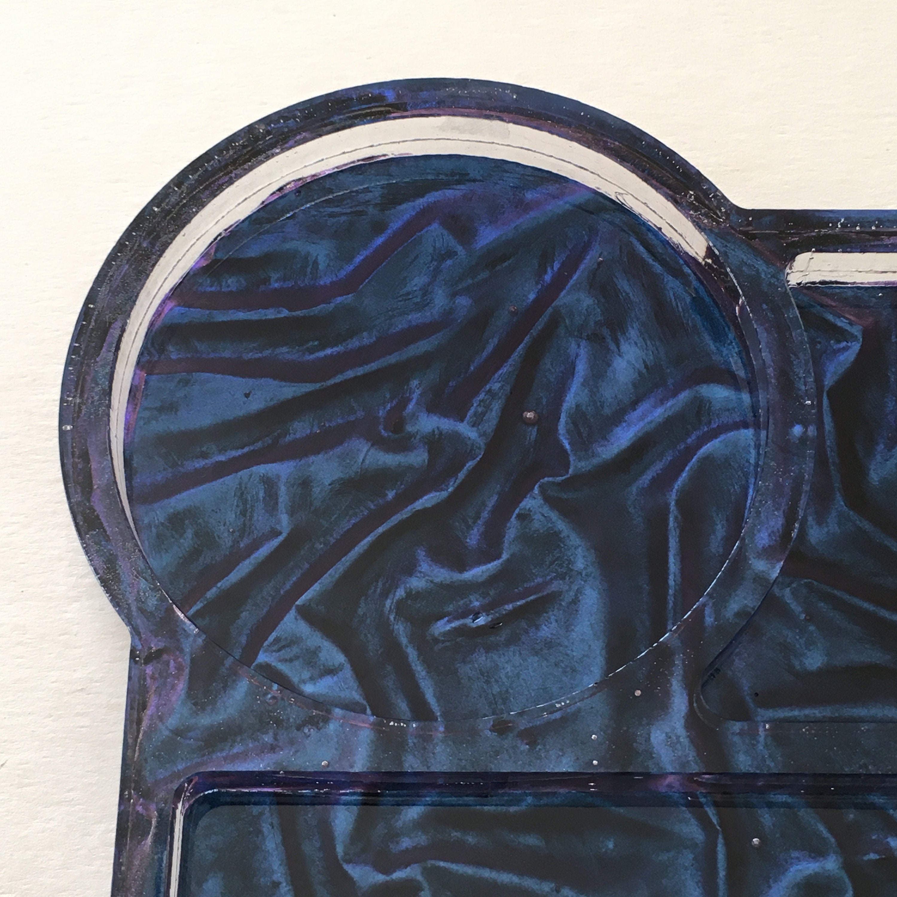 Blue Velvet Organizer Tray - Cast Resin Tray - Dark Blue Faux Fabric ...