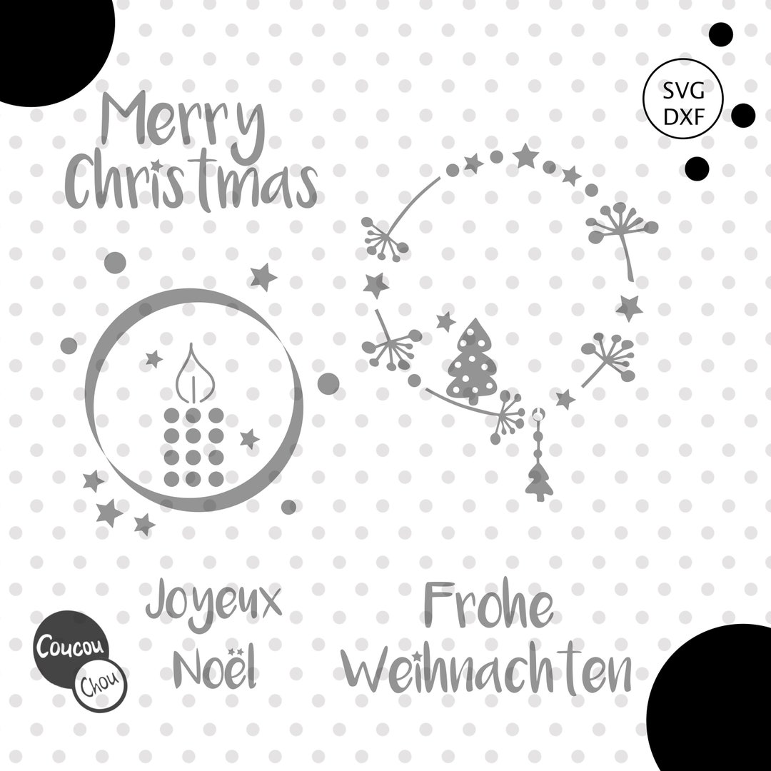 Plotterdatei Weihnachtskranz svg dxf CoucouChou - Etsy.de
