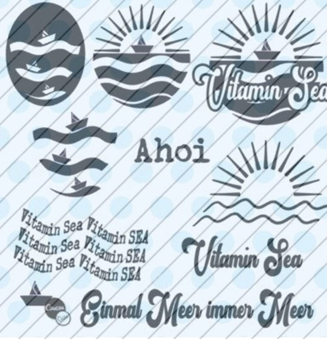Plotterdatei Vitamin Sea svg dxf,Meer svg,Maritim svg,Vitamin Sea von CoucouChou - Etsy.de