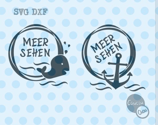 Plotterdatei Meer sehen svg dxf Bundle,Maritim svg,Meer svg,Wal svg,Anker svg,Urlaub,Meer sehen ...