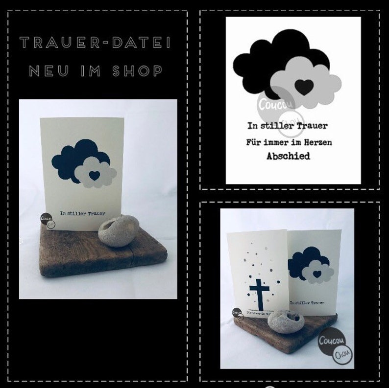 Plotterdatei/Digi Trauer Wolken SVG PNG,In stiller Trauer,Abschied,Im Herzen,Trauer svg ...