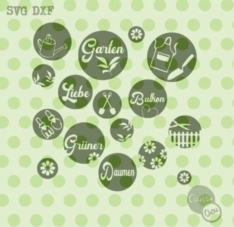 Plotterdatei Garten Bubbles svg dxf Set,Garten svg,Gärtner svg,Balkon ...