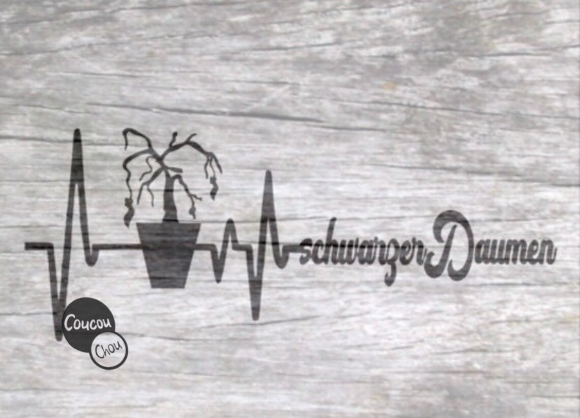 Plotter File ECG Black Thumb Svg Dxf,plants Svg,withered Plants ...