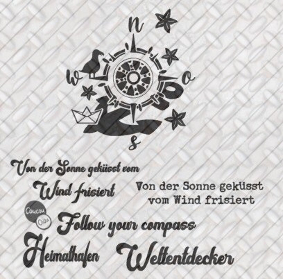 Plotterdatei Kompass svg dxf,Heimathafen svg,Anker svg,Nordstern,Maritim svg,Kompass von ...