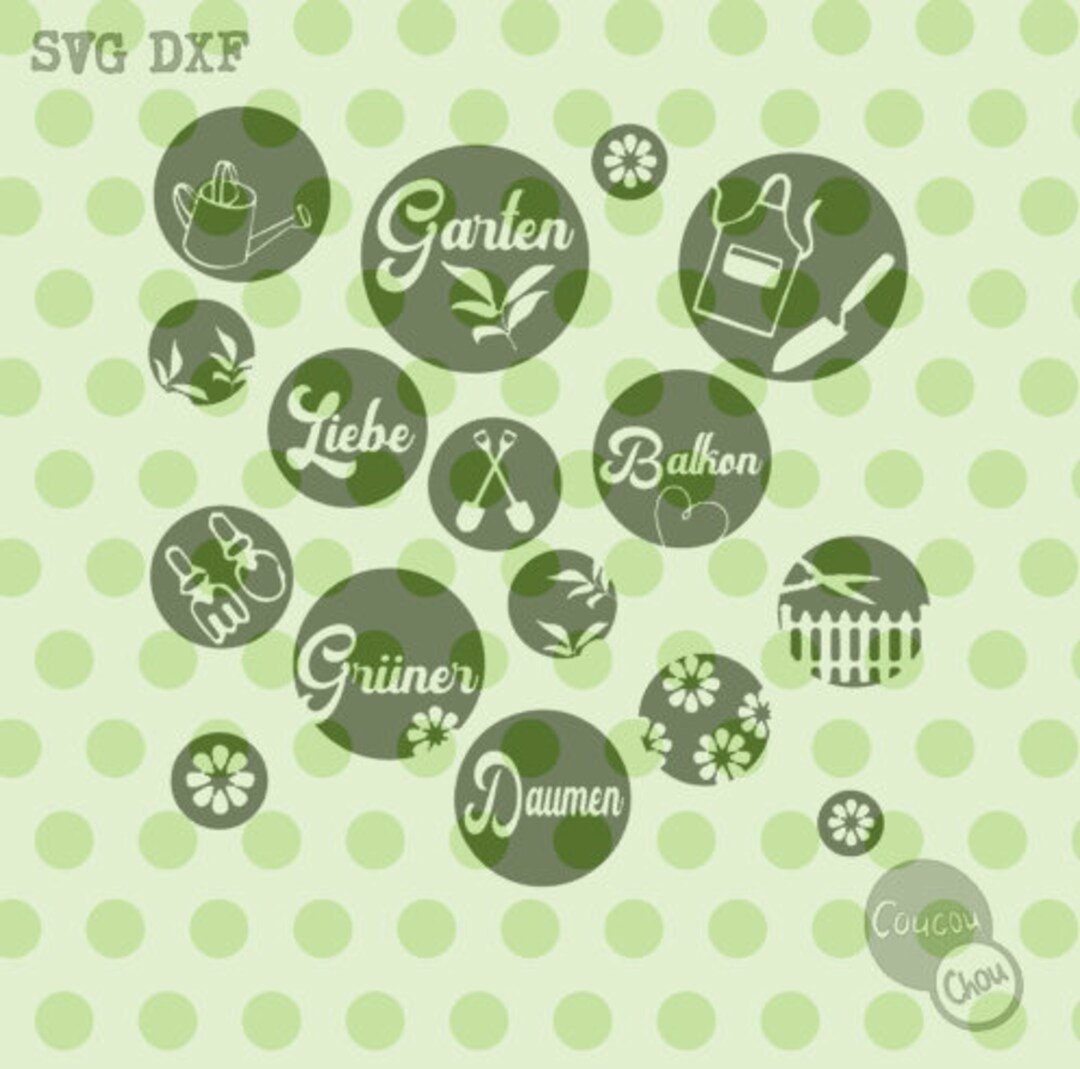 Plotter File Garden Bubbles Svg Dxf Set, Garden Svg, Gardener Svg ...