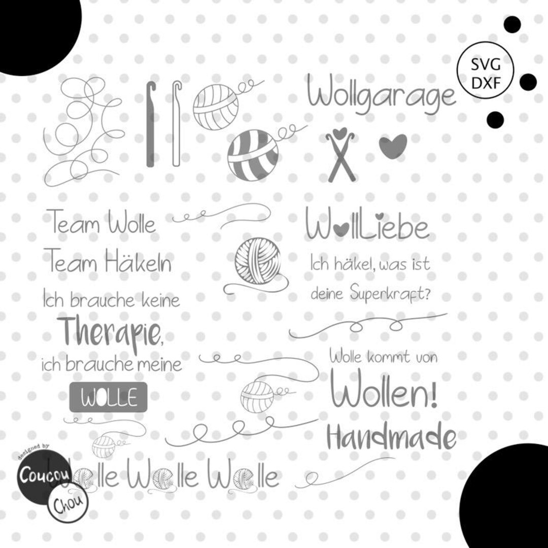 Plotter File Crochet Wool Svg Dxf, Plotter File by Coucouchou - Etsy