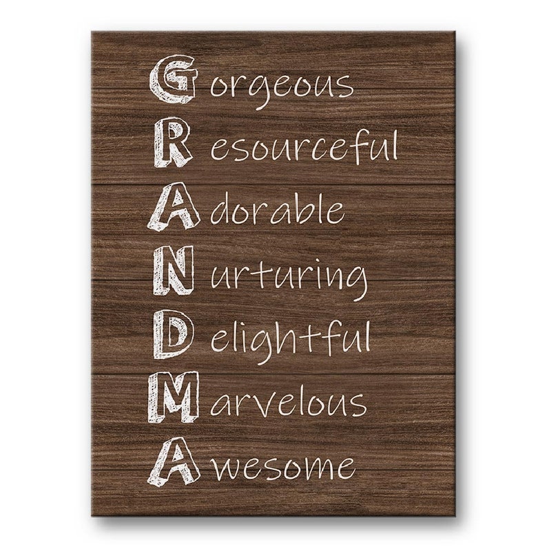 Grandma Acrostic Poem Canvas Printed Family Wall Art Poster | Etsy