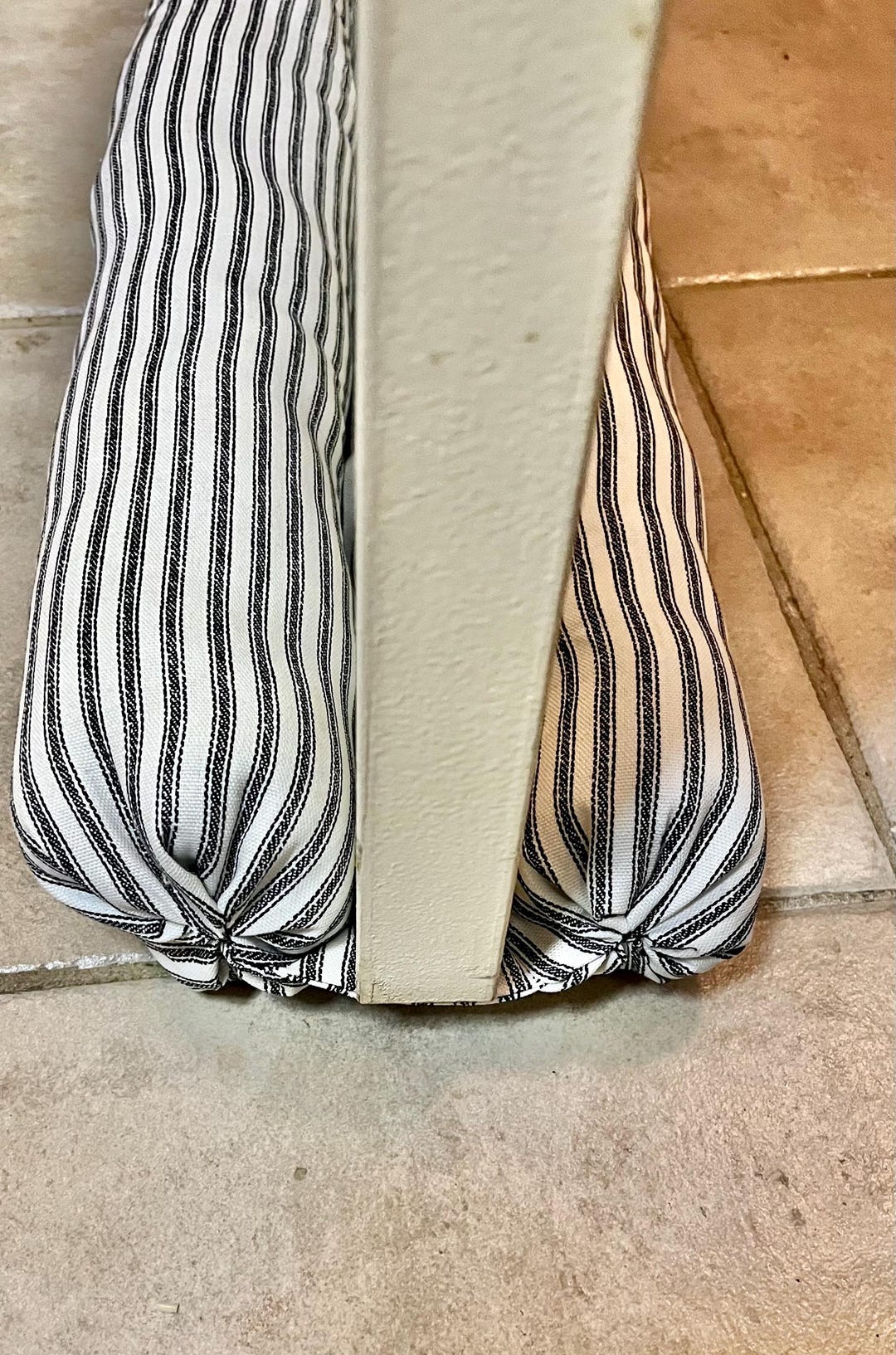 Black Ticking Stripe Double Sided Draft Stopper: Handmade Cotton Canvas ...