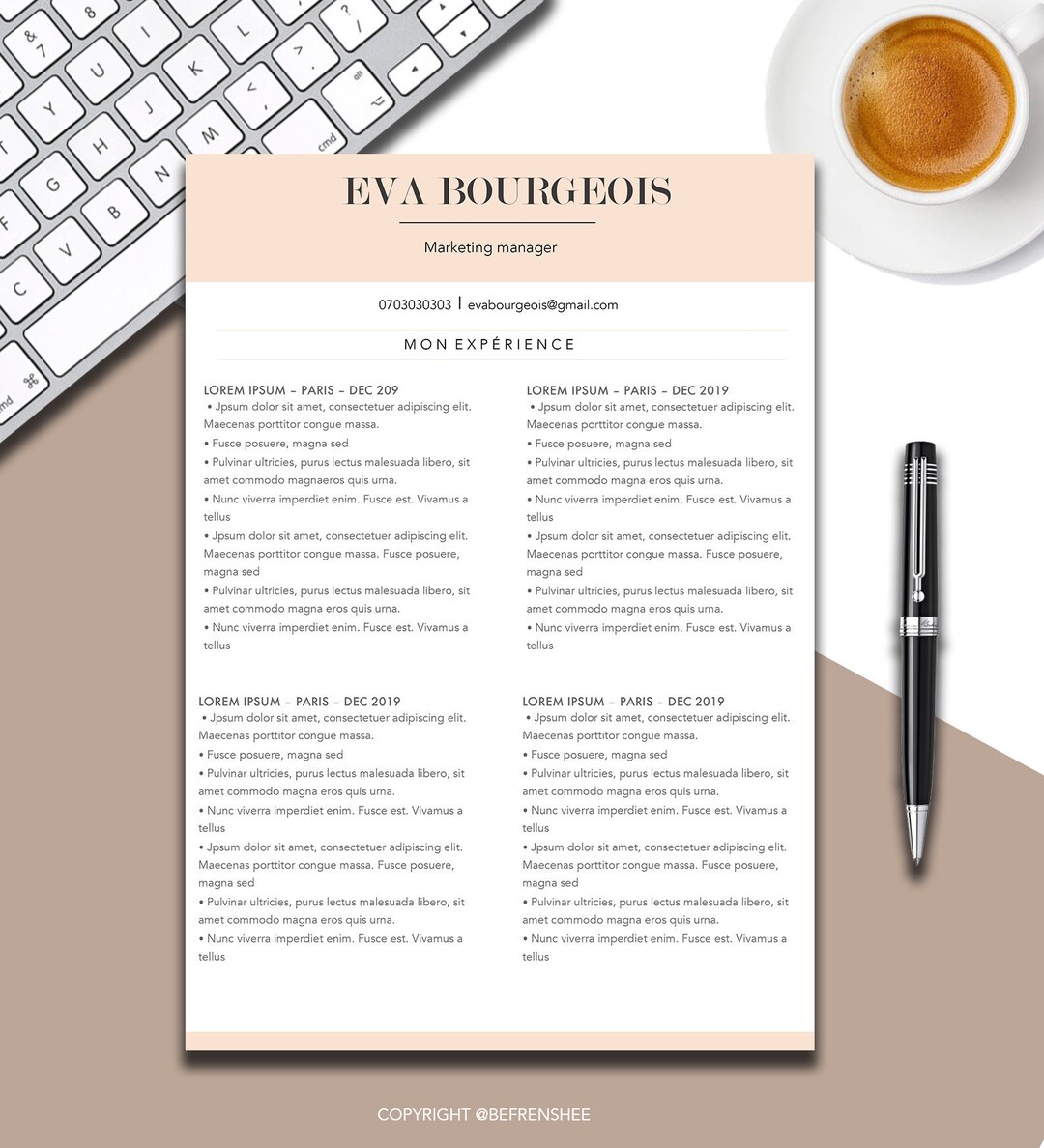 Eva Model CV Template Word France Simple CV Model Minimalist Cv Resume ...