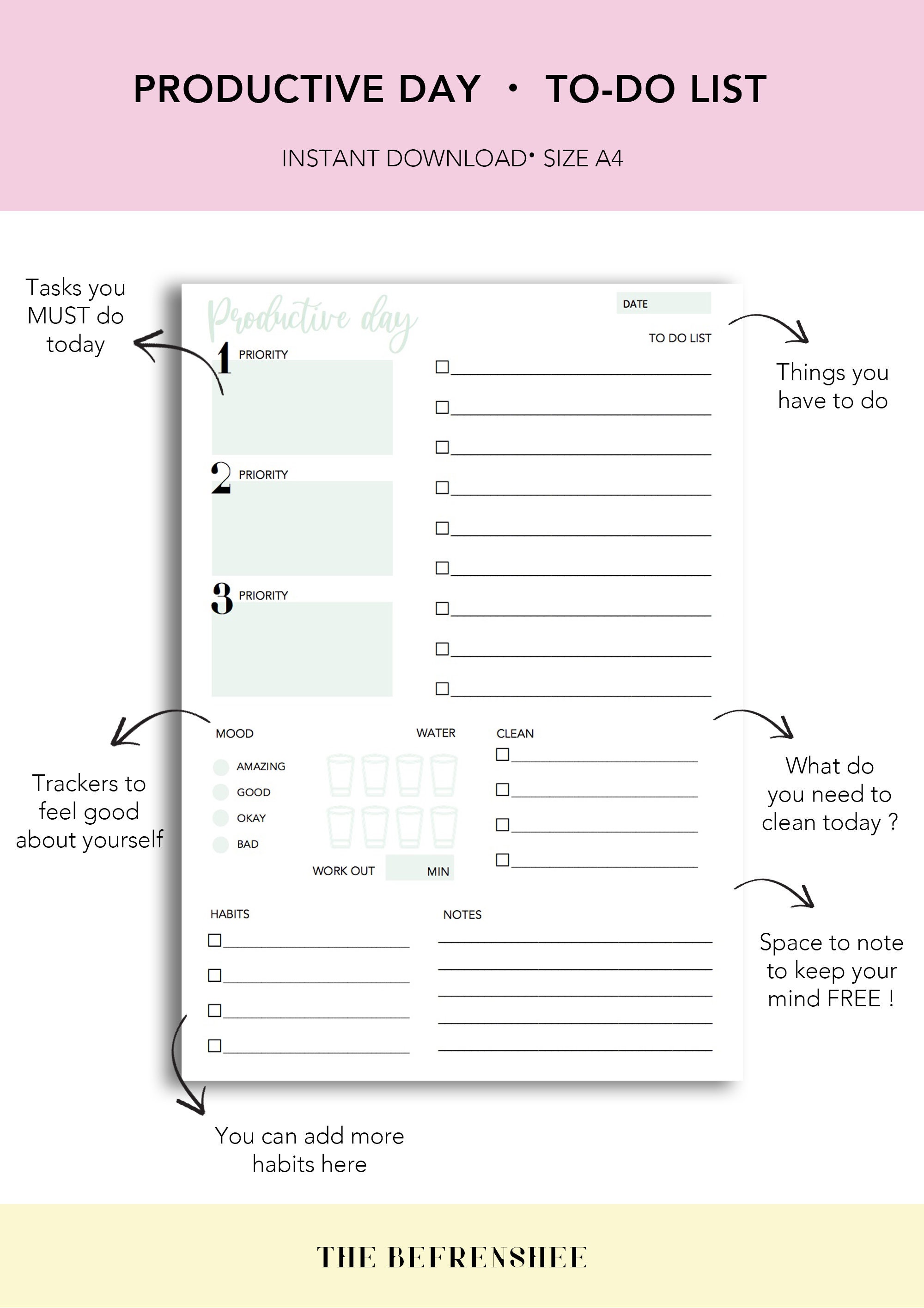 To Do List Printable Pastel Color Minimalist Daily to Do List - Etsy