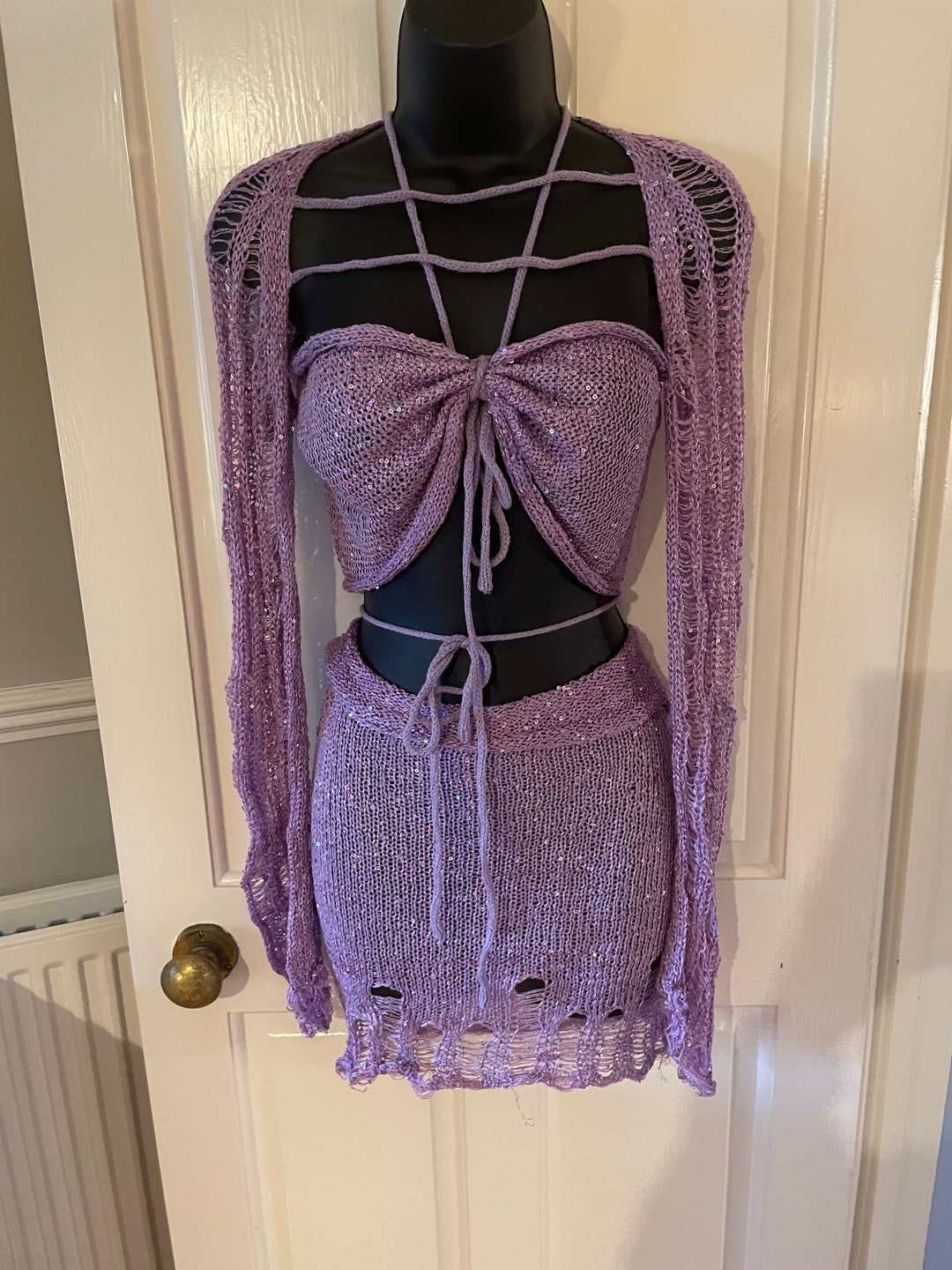 Sequin Knitted Festival Rave Outfit - Etsy