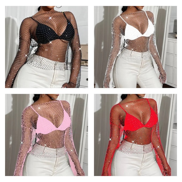 Rhinestone Fishnet - Etsy