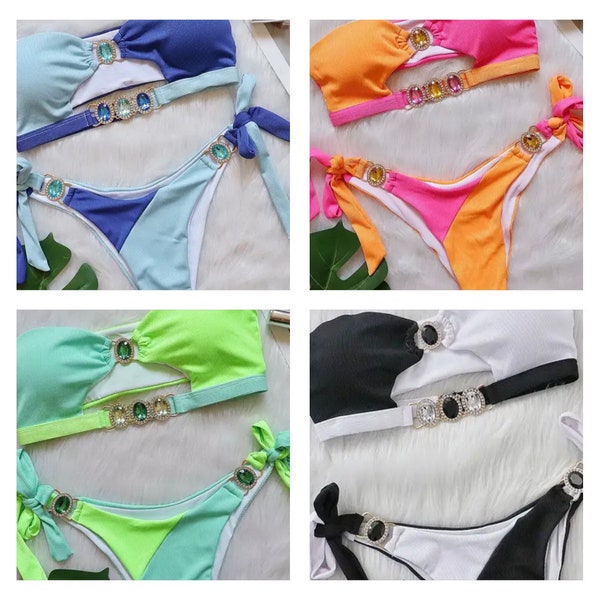 Rhinestone Bikini - Etsy