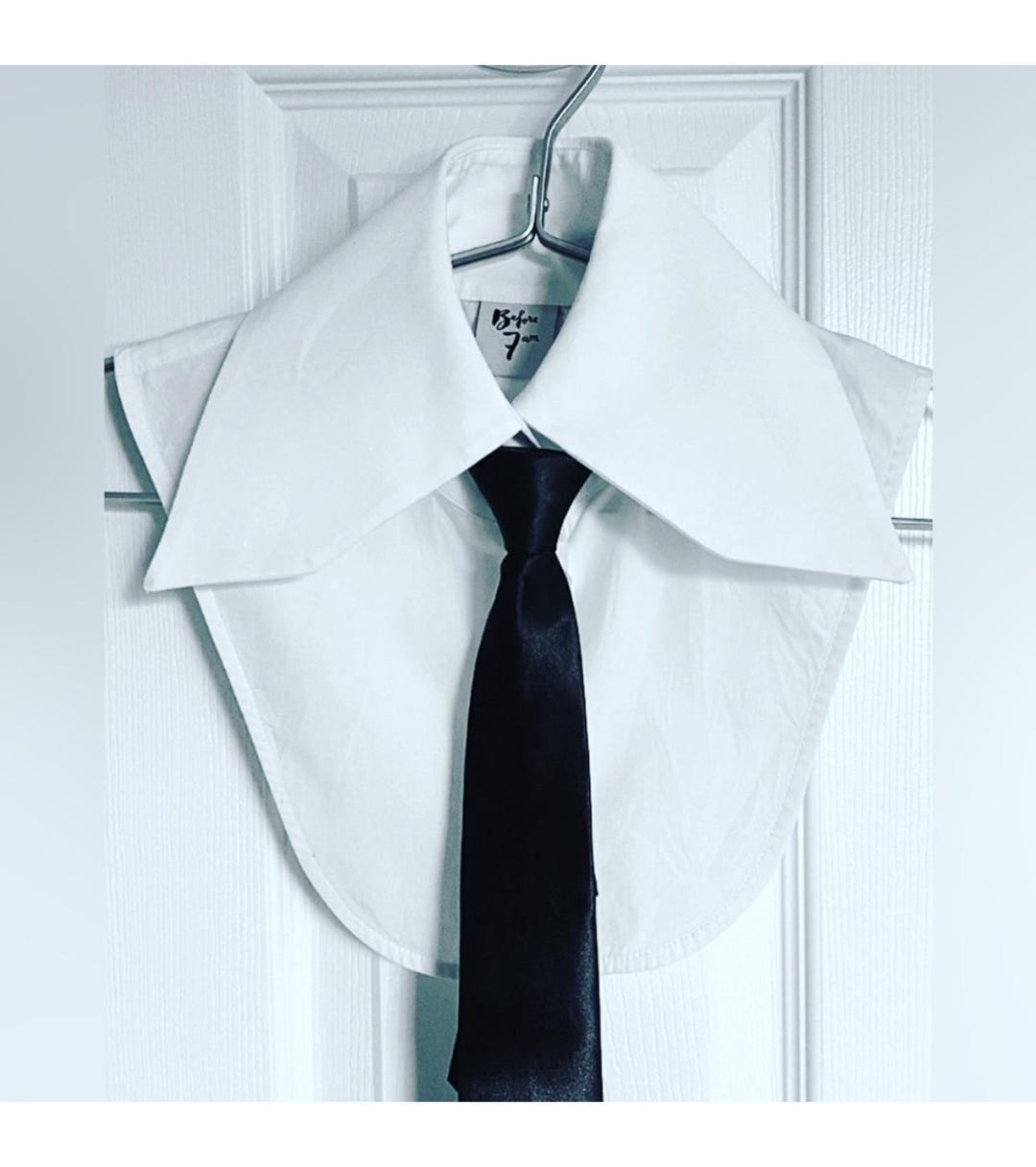 Halloween Wednesday Addams Costume Faux Shirt Front White Collar With ...