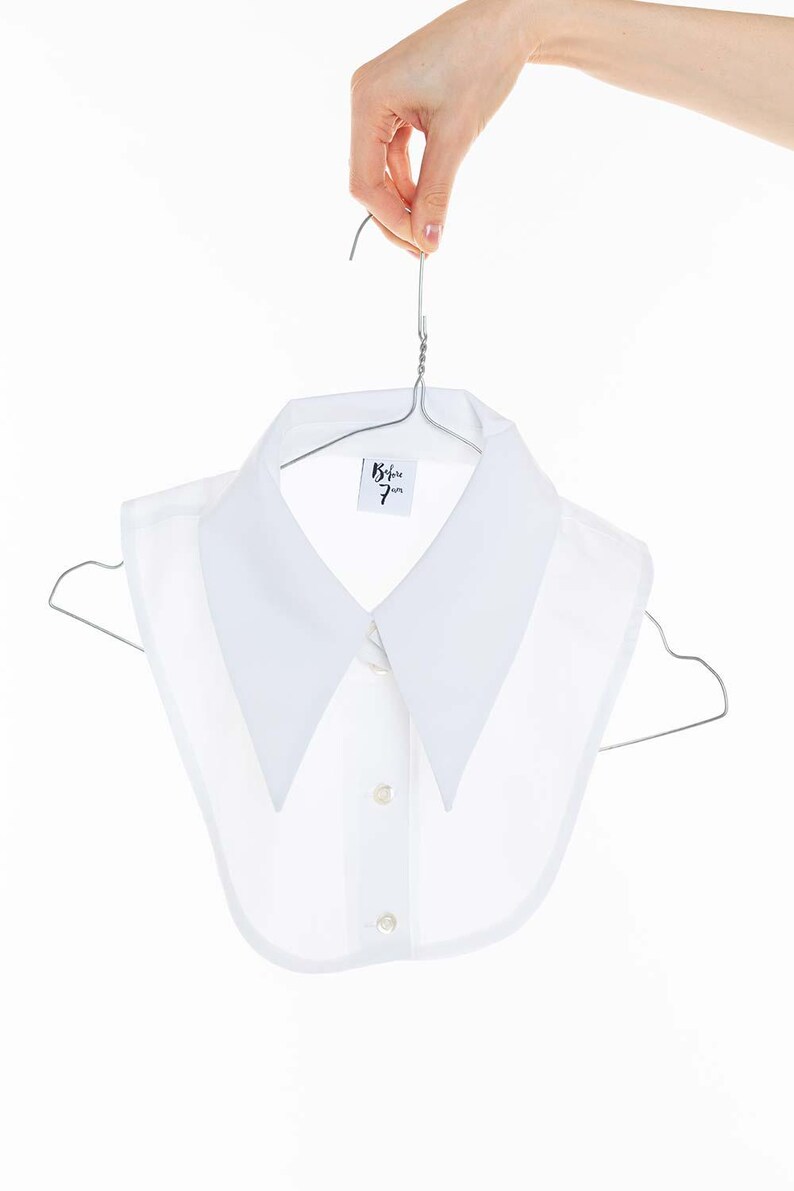 Halloween Wednesday Addams Costume Faux Shirt Front White Collar With ...