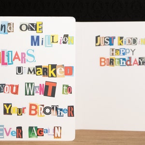 Customizable “ransom Note Birthday Card” - Horror | Funny | Birthday - Etsy