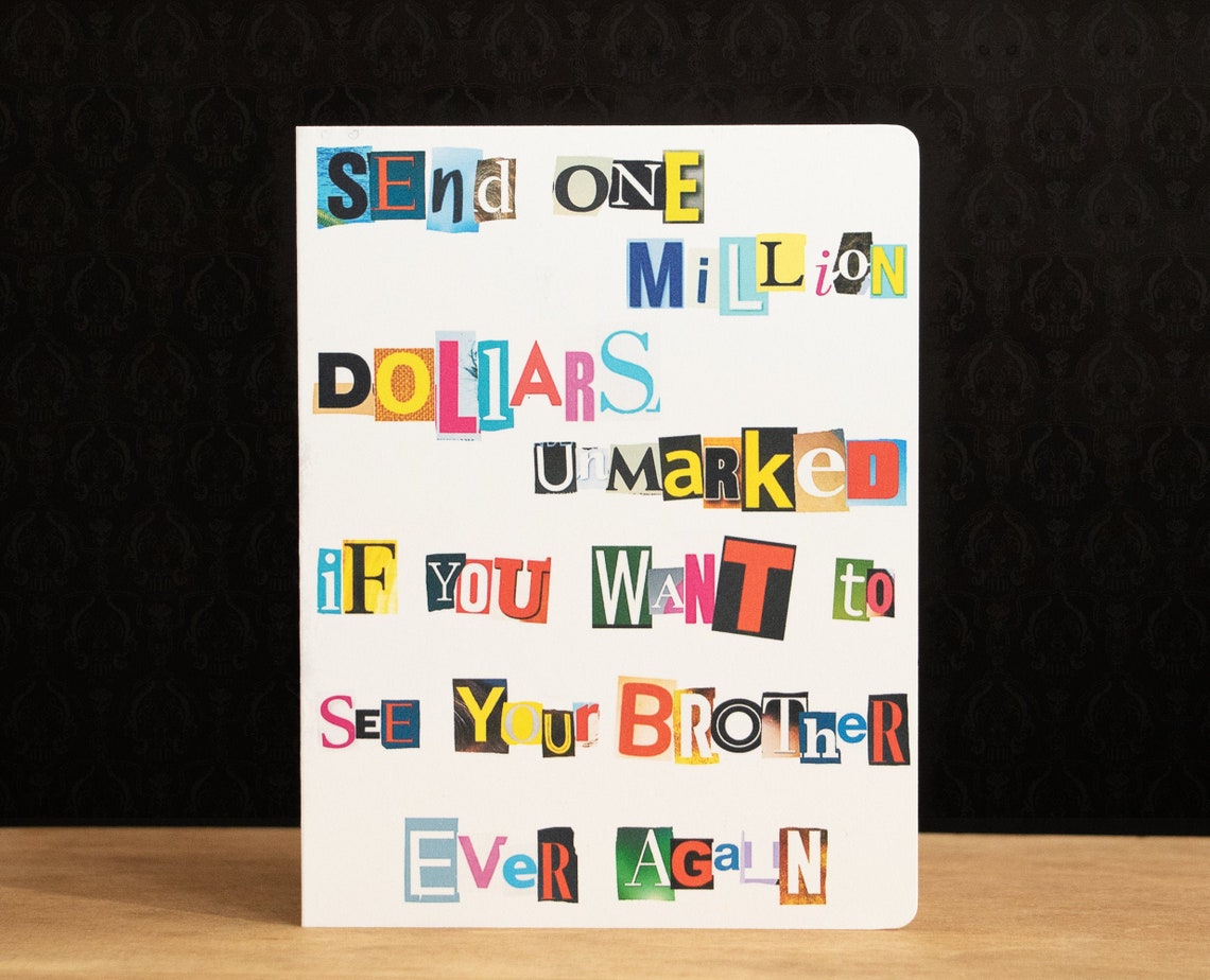 Customizable ransom Note Birthday Card Horror Funny | Etsy