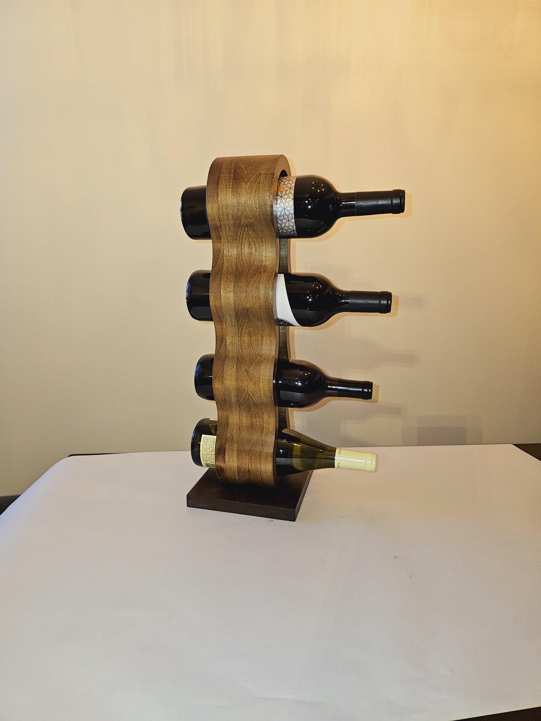 Walnut Wine Rack Countertop 3,4 and 8 Bottles Wood Wine Rack, Wine Rack ...