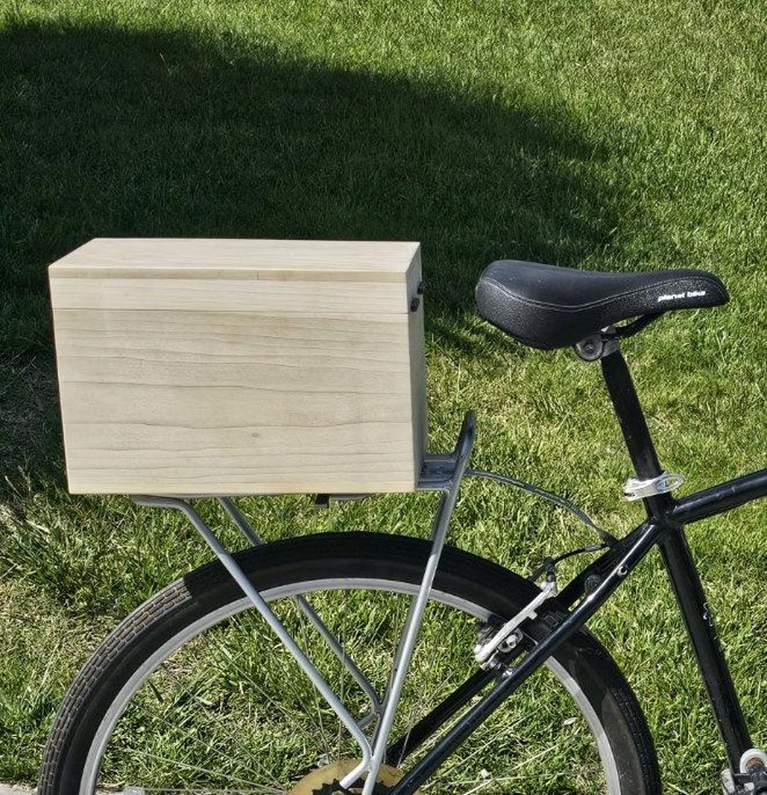 Bicycle Pannier Rear Trunk Lockable Made of Wood - Etsy