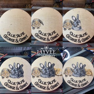 Rabbit Room Sign, Wooden Name Hutch Cage Sign. Gifts for Rabbit Lovers ...