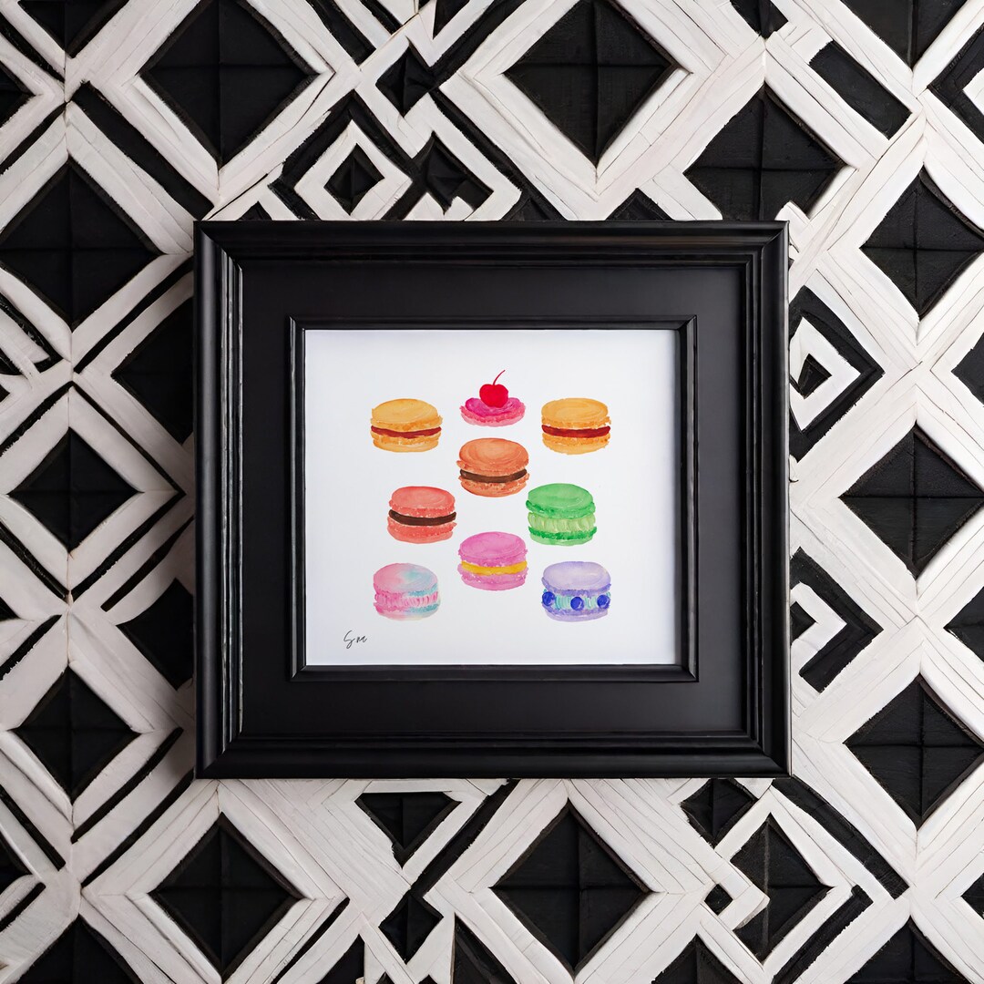 Macaroons Print Strawberry Chocolate Dessert Digital Download Pastry ...