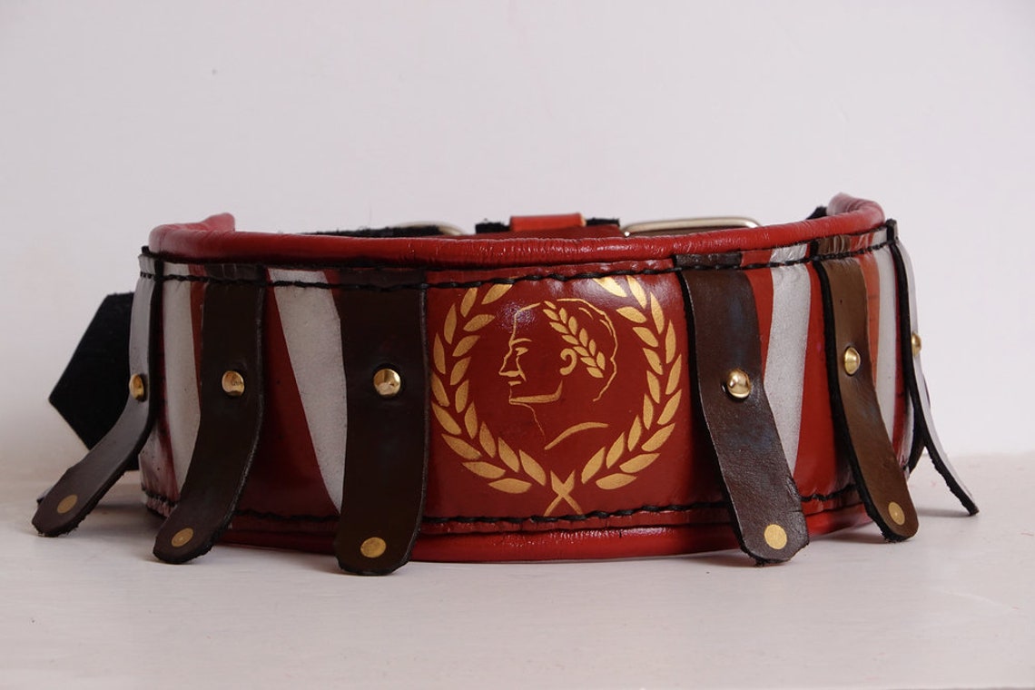 Cane Corso Leather Dog Collar: Julius Caesar Roman Style, Handmade - Etsy