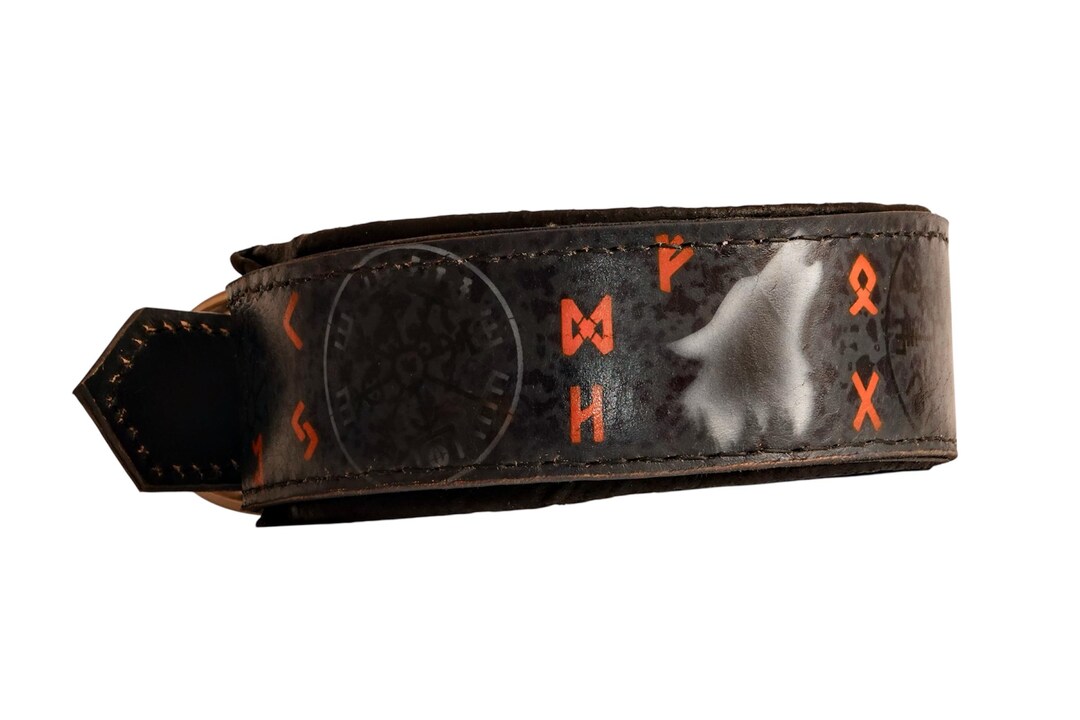 Runic Dog Collar – Vegvisir Compass Symbol & Ancient Rune Design ...
