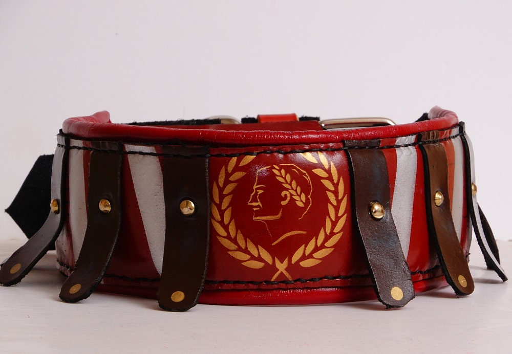 Cane Corso Leather Dog Collar: Julius Caesar Roman Style, Handmade - Etsy